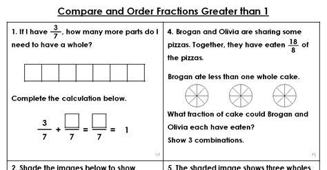 Year 5 Compare And Order Fractions Greater Than 1 Lesson Classroom Secrets Classroom Secrets