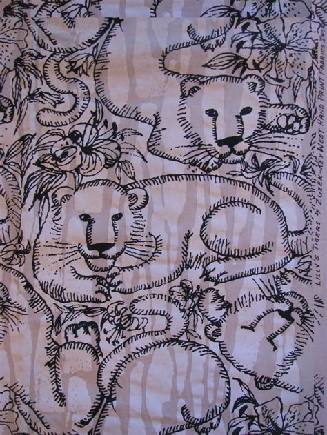 Lilly S Tigers By Zuzek Key West Hand Print Fabrics Inc Vintage
