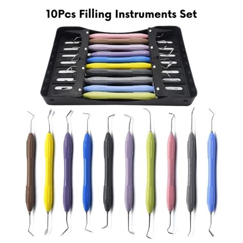 Dental Composite Filling Instruments Set 10pcs Silicone Handle Lm Arte