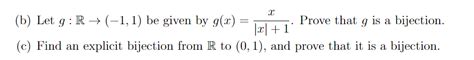 solved 4 a find an explicit bijection f 1 1 0 1