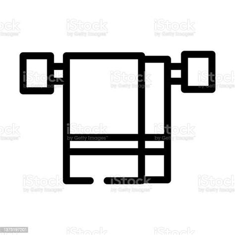 직사각형 행거 얇은 선 아이콘 기본 호텔 세트 개념 격리 윤곽 기호의 직사각형 문 선형 아이콘 웹 디자인 및 앱에 대한 벡터 그림 기호 요소입니다 옷서랍에 대한 스톡 벡터
