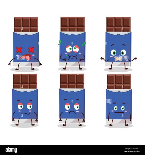 Personnage de dessin animé de barre de chocolat avec expression de corde Illustration