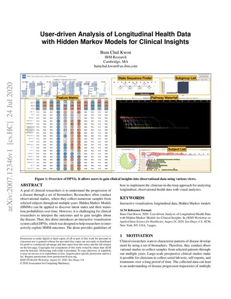User Driven Analysis Of Longitudinal Health Data With Hidden Markov