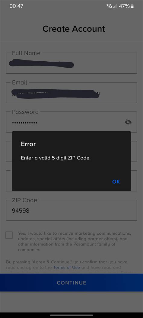 zip code invalid r cbs