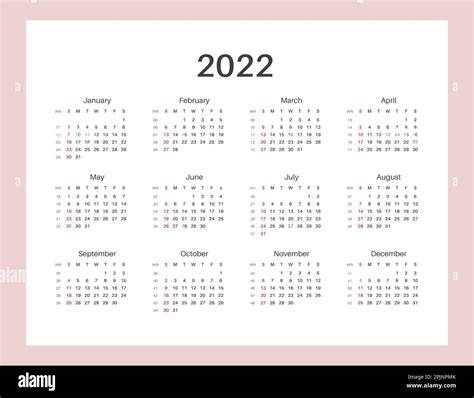 Annual Calendar With Week Numbers