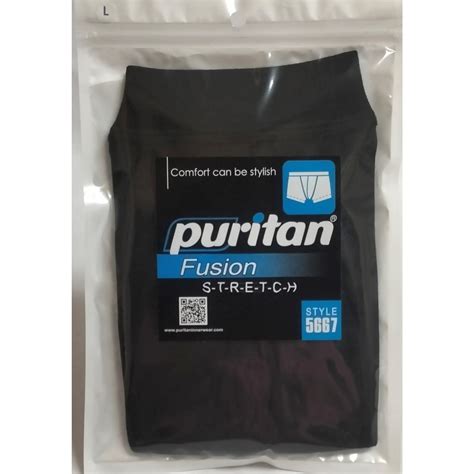Puritan Mens Fusion Stretch Boxer Brief Style 5667 Black Shopee
