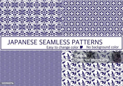 Japanese Pattern 4 Types Set Toridasuki Kikkohanabishi Samekomon