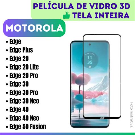 Película de Vidro 3D Motorola Moto Edge Edge Plus Edge 20 Edge 20 Lite Edge 20 Pro