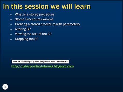 Sql Server Net And C Video Tutorial Part 18 Stored Procedures