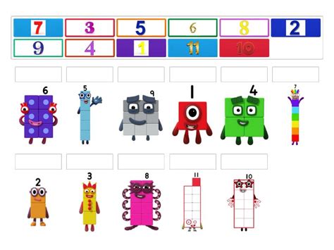 1 11 Numberblocks Matching Une Las Parejas