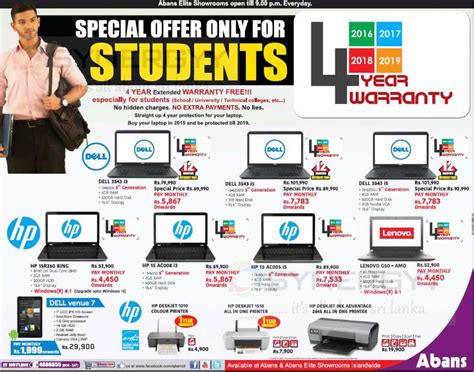 Dell Hp Lenovo Laptop Special Prices For Students With Years Warranty From Abans Synergyy