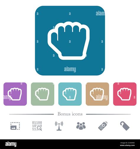 Grab Cursor White Flat Icons On Color Rounded Square Backgrounds 6