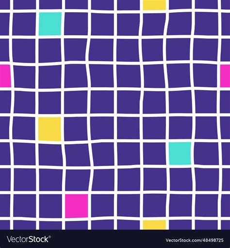 Seamless Pattern White Hand Drawn Grid Royalty Free Vector