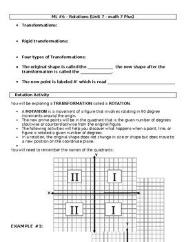 Rotations Mini Lesson By Jessica Solender TPT
