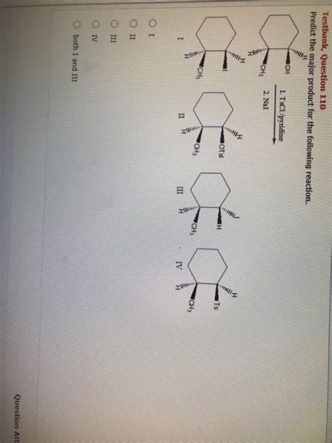 Solved Testbank Question 110 Predict The Major Product For