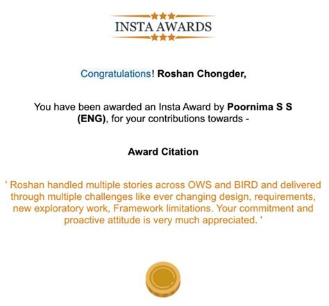 Roshan Chongder On Linkedin Appreciationaward Instaaward Thankful