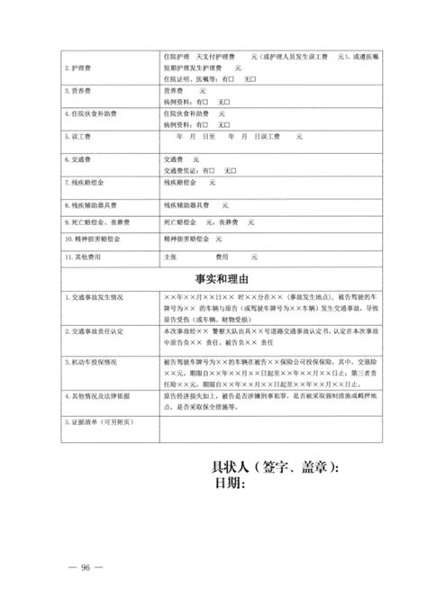 【示范文本】机动车交通事故责任纠纷民事起诉状（实例） 舒城县人民法院