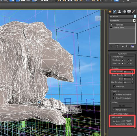 3ds Max Tutorial ลดจำนวน Polygon ของ Model ด้วย Modifier Optimize