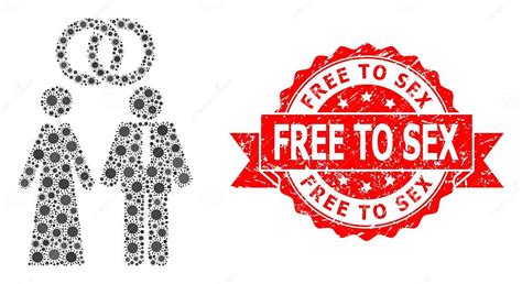 Textured Free To Sex Seal And Virus Mosaic Marriage Persons Stock