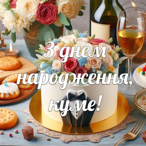 Привітання з Днем Народження кум картинки листівки откритки Bioginua