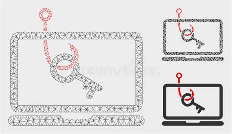 Laptop Key Phishing Vector Mesh 2d Model And Triangle Mosaic Icon Stock Vector Illustration Of