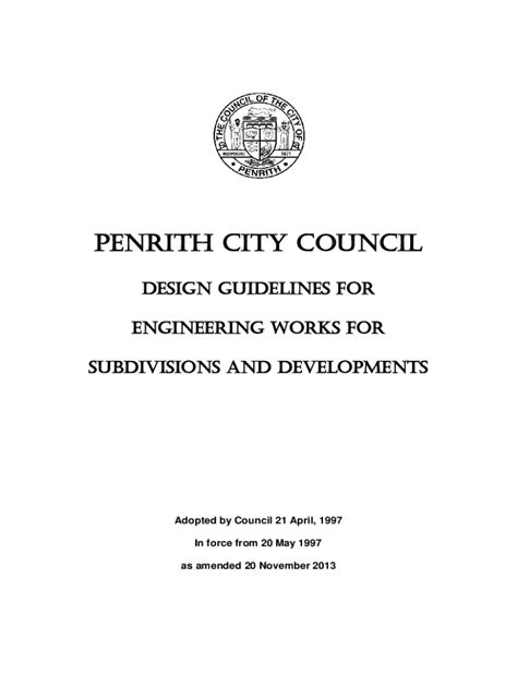 Fillable Online Design Guidelines For Engineering Works For