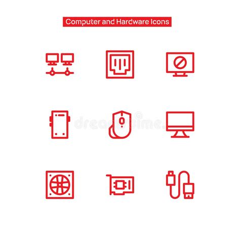 Computer And Hardware Icon Design Stock Vector Illustration Of