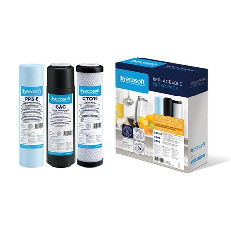 ᐉ Картриджі покращені Ecosoft 1 2 3 для фільтра зворотного осмосу 3 шт