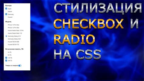Стилизация Checkbox и Radio на Css Кастомные чекбоксы и радиокнопки