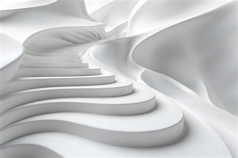 Captivating White Background Abstract Wallpaper With Curved White Shapes Simple And Clean Style