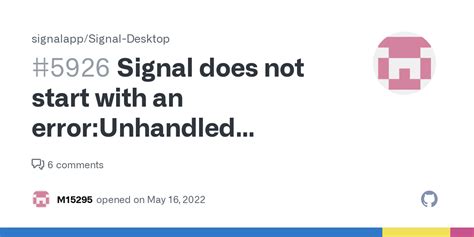 Signal Does Not Start With An Error Unhandled Promise Rejection Issue