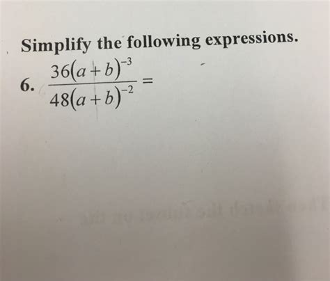 solved simplify the following expressions 36 a