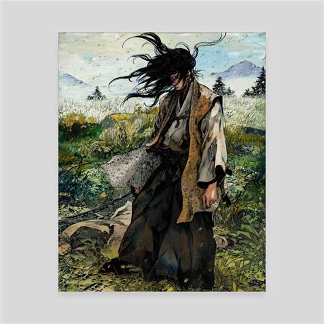 Vagabond Poster Sasaki Kojiro Colored Manga Poster 4k Wall Print