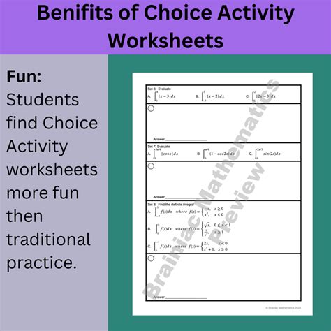 Integration Technique Choice Activity Workbook For Calculus 1 And Ap
