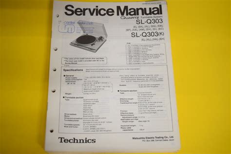 Technics SL Q Turntable Service Manual