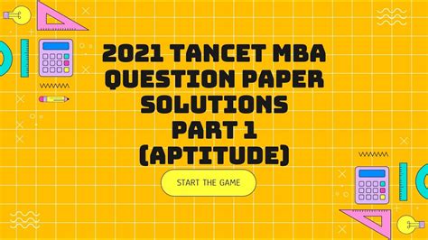 | 2021 TANCET MBA QUESTION PAPER SOLUTIONS | PART 1 | APTITUTE | - YouTube