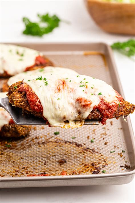 Keto Sheet Pan Chicken Parmesan Bobbis Kozy Kitchen