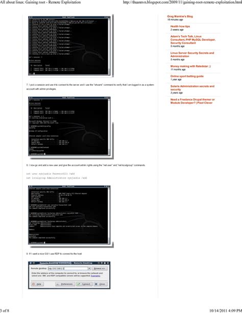 All About Linux Gaining Root Remote Exploitation Pdf Operating Systems Computer Software