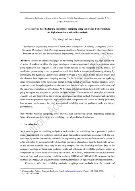 Pdf Cross Entropy Based Adaptive Importance Sampling Using Von Mises