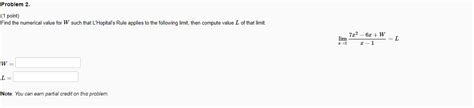 Solved Point Find The Numerical Value For W Such That Chegg