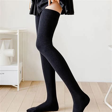 Solid Knee High Socks Comfy Extra Long Thigh High Socks Temu