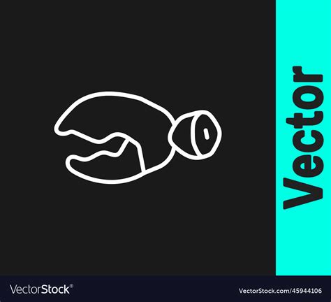 White Line Lobster Or Crab Claw Icon Isolated Vector Image