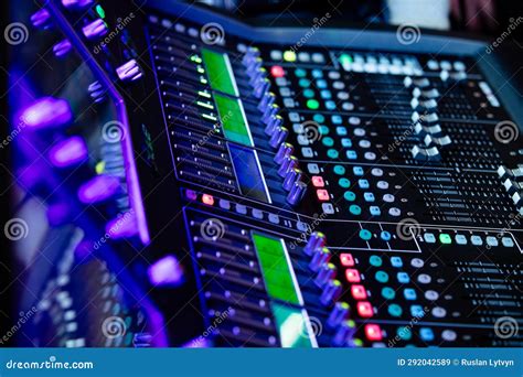 Closeup Of Sound Control Panel Stock Image Image Of Audio Broadcast