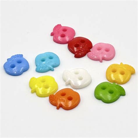 Apple Buttons Multicolour Pack Of 10 12mm Fabric8
