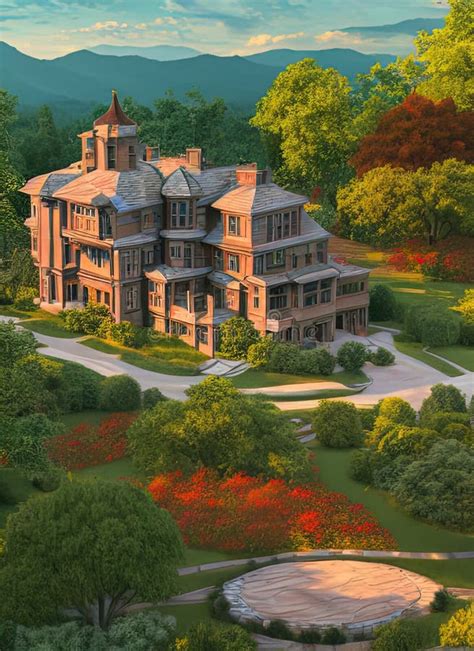 Fictional Mansion In Asheville North Carolina United States Stock