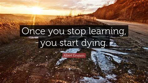 Albert Einstein Quote Once You Stop Learning You Start Dying”