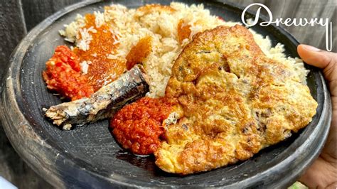 ANGWAMO GHANA BRAISED RICE FRIED EGG PEPPER SAUCE YouTube