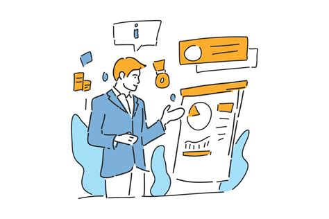 Businessman Presentation Finance Hand Drawn Illustration Vector Art At Vecteezy