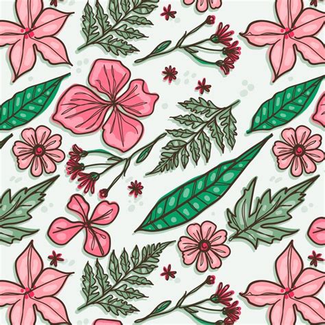Patron Para Flores Prensadas Dibujadas A Mano Vector Gratis