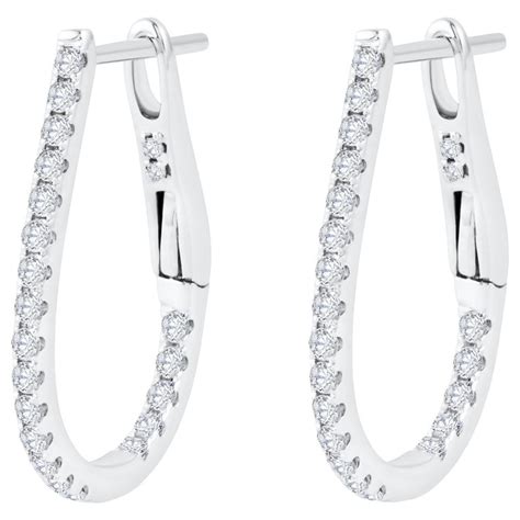 Diamond Gold Pear Shaped Hoop Earrings At 1stdibs